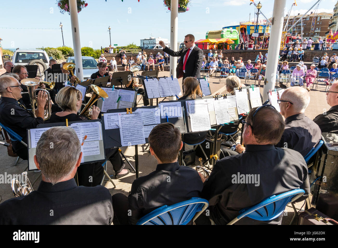 Brass band playing in bandstand hi-res stock photography and images - Alamy