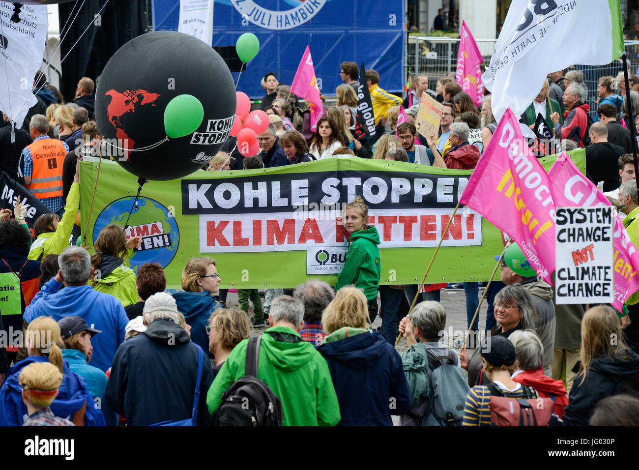 Hamburg, Germany. 02nd July, 2017. protest rally against G-20 summit in ...