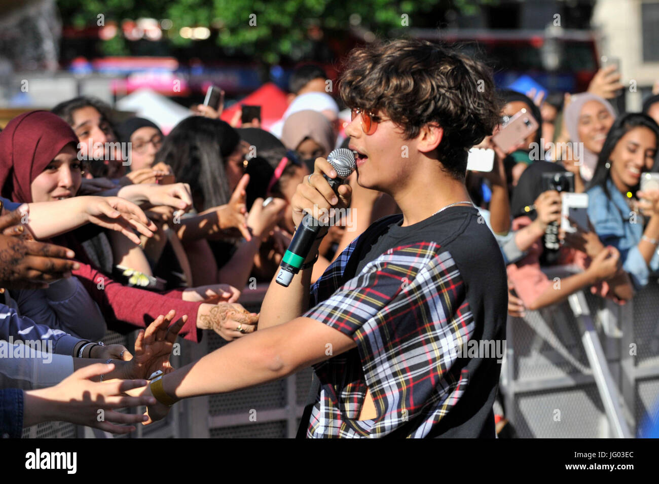 London, UK. 2 July 2017. Fans meet Harris J, a British Muslim singer ...