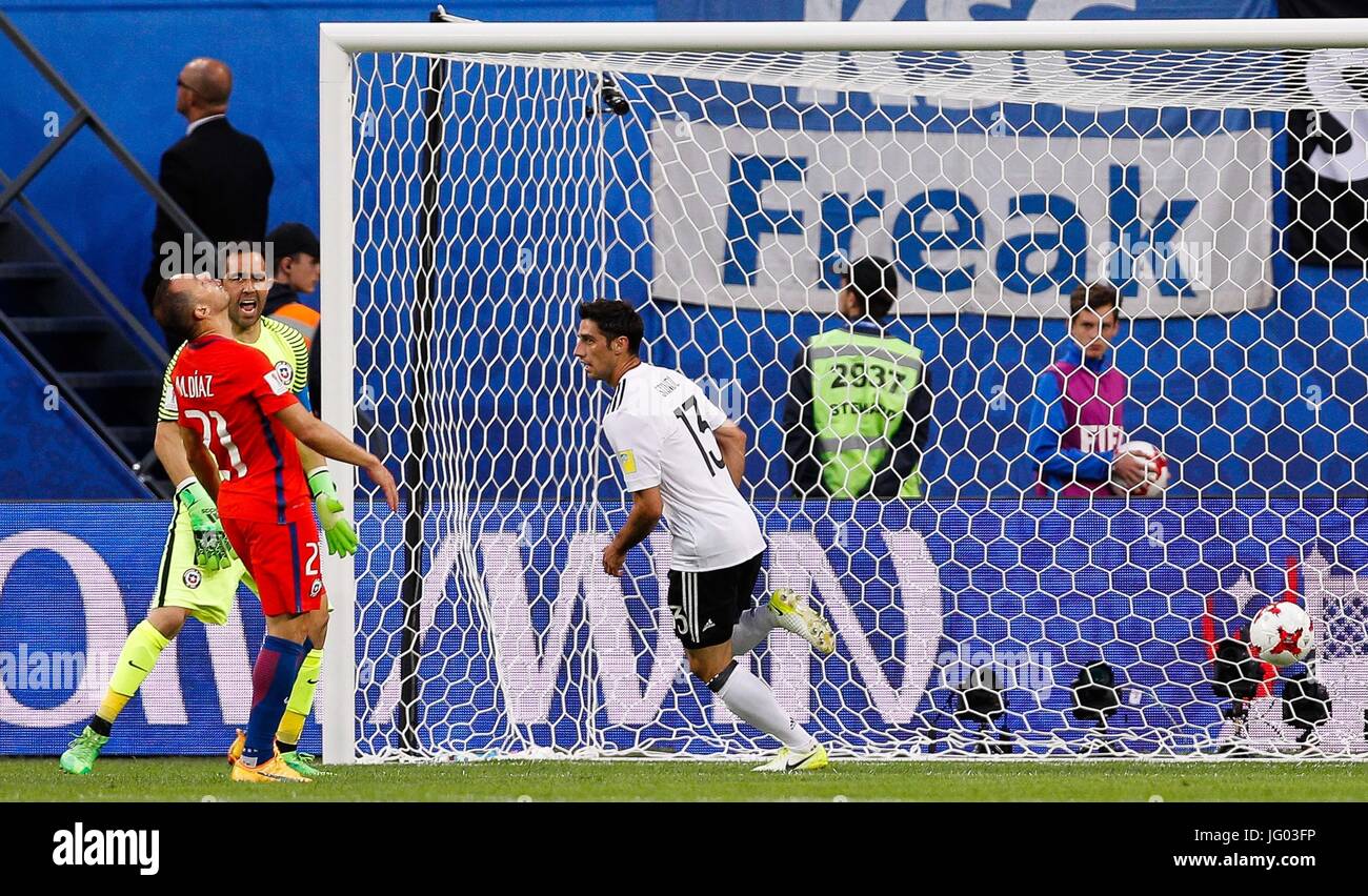 St Petersburg, Russia. 2nd July, 2017. CHILE VS GERMANY - STINDL Lars ...