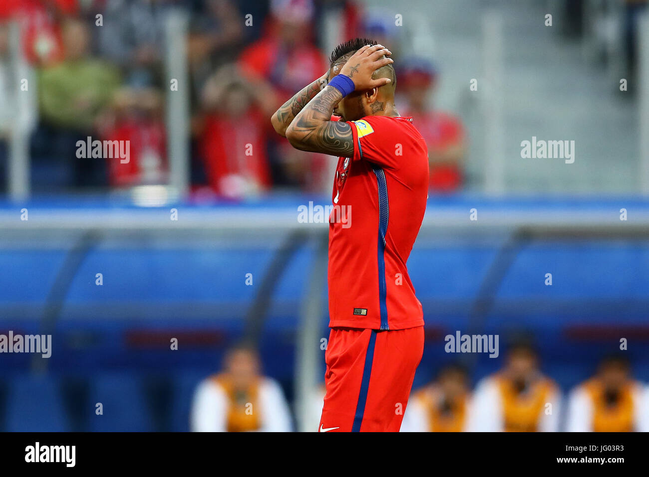 St Petersburg, Russia. 2nd July, 2017. CHILE VS GERMANY - Arturo Vidal ...