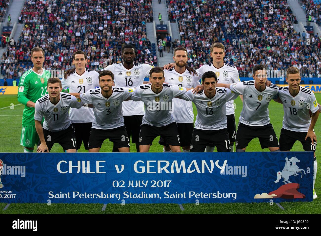 St Petersburg, Russia. 2nd July, 2017. CHILE VS GERMANY - German team ...