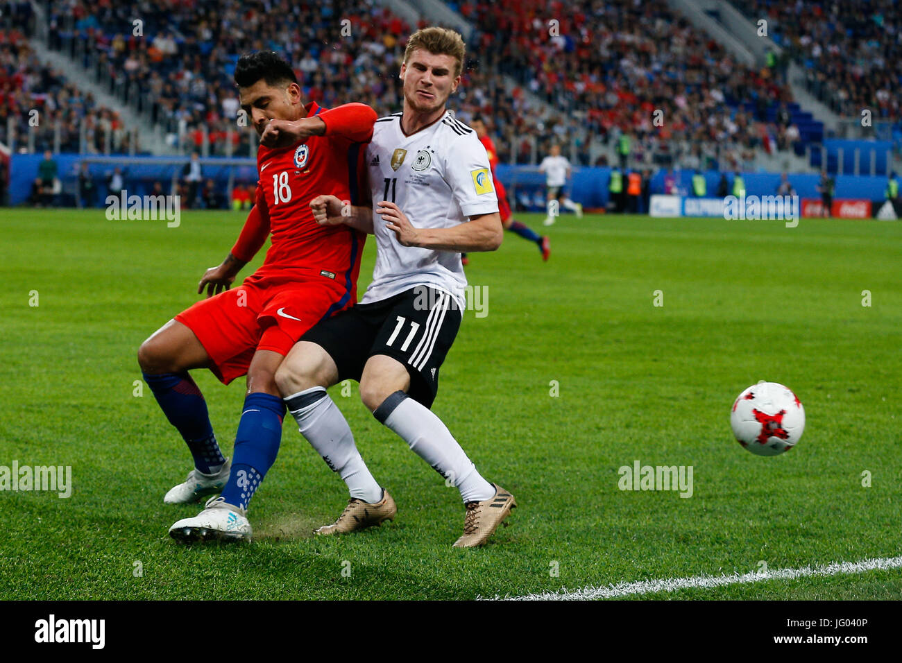 St Petersburg, Russia. 2nd July, 2017. CHILE VS GERMANY - JARA Gonzalo ...