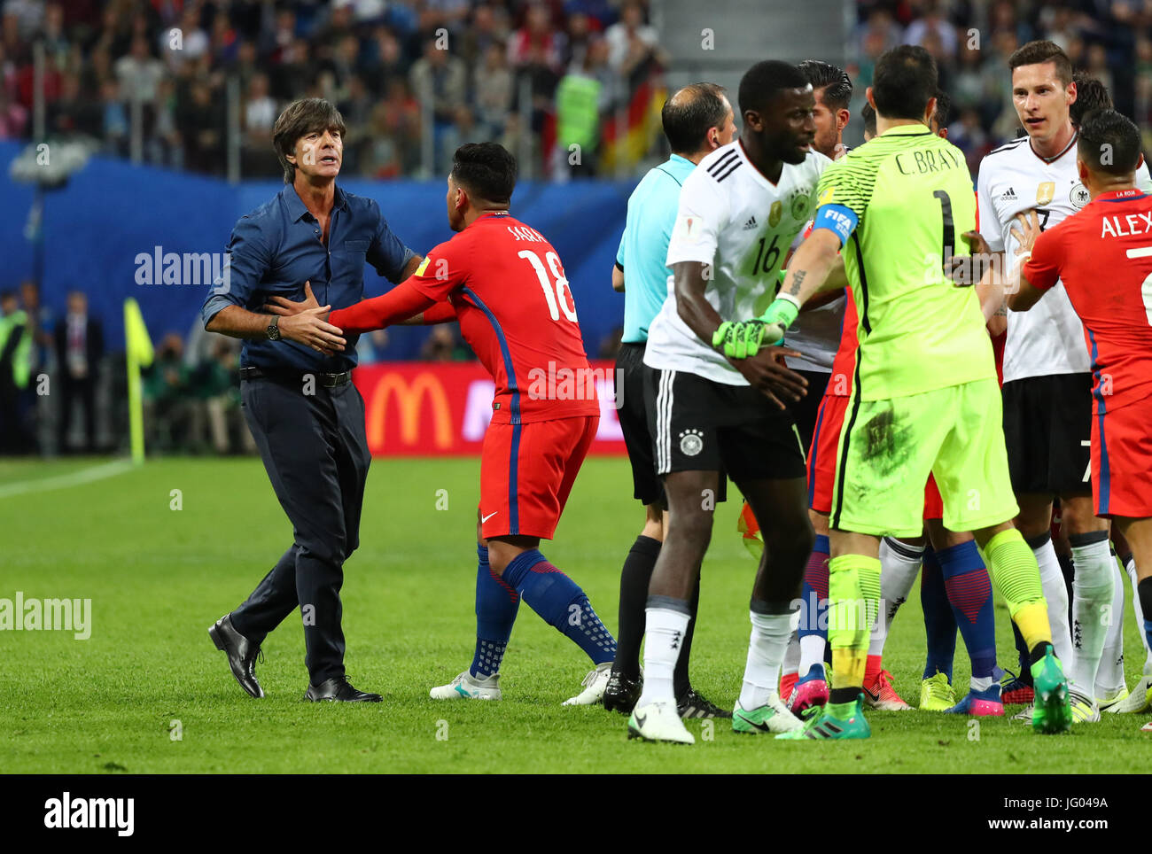 Saint Petersburg, Russia. 2nd July, 2017. Germany's coach Joachim Loew ...