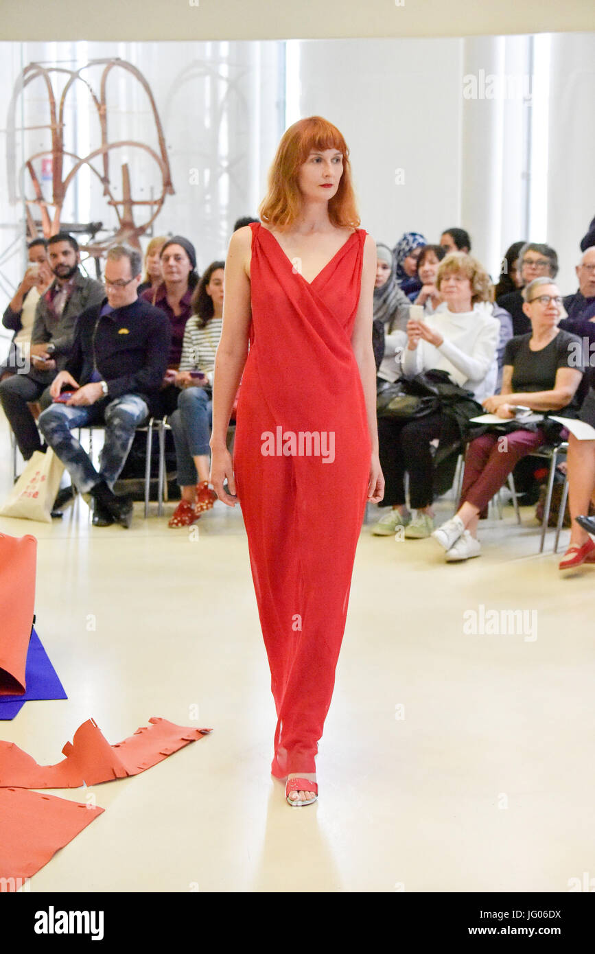 Paris, France. 2nd July, 2017. A model presents a creation of Adeline ...