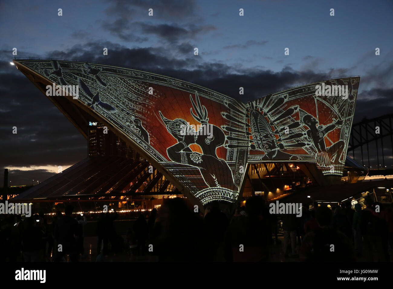 Sydney, Australia. 3rd July, 2017. The ‘Badu Gili' (Water Light, in ...