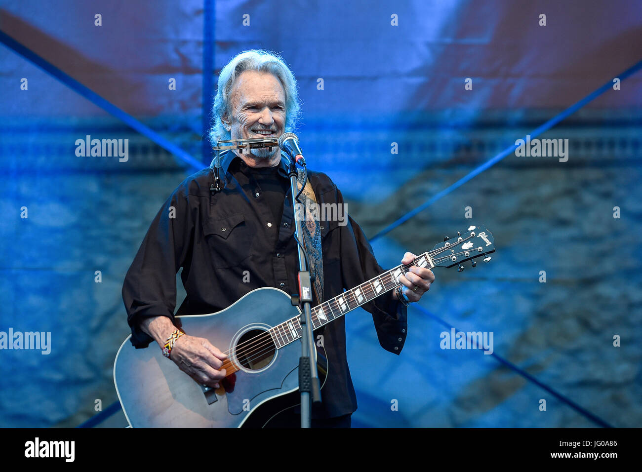 American country singer Kris Kristofferson performs at Sychrov Castle ...