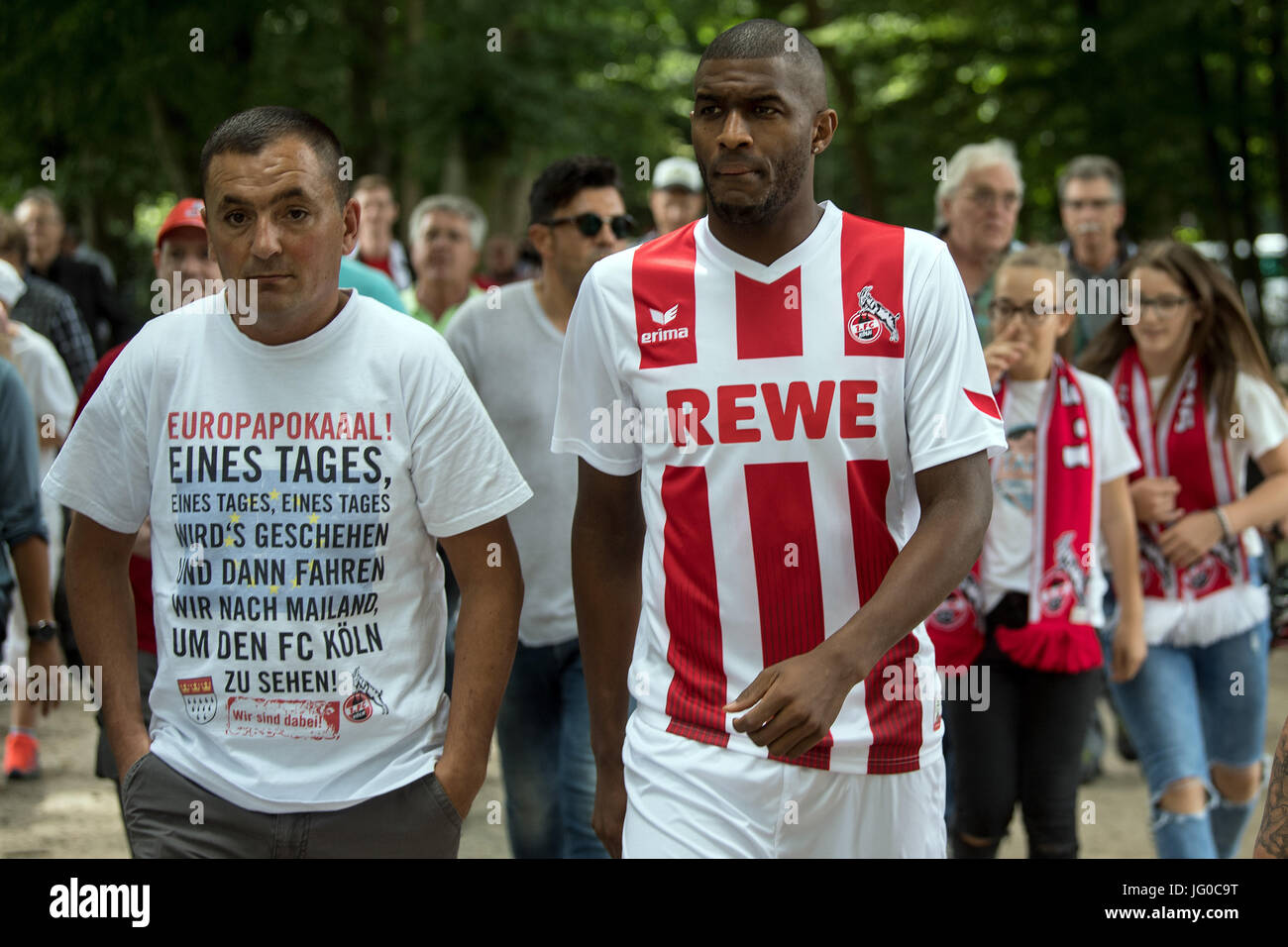 Cologne's Anthony Modeste arrives at a training session in Cologne ...