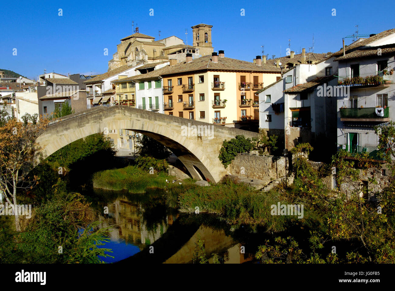 View of Estella, Lizarra, Navarra, Spain Stock Photo - Alamy