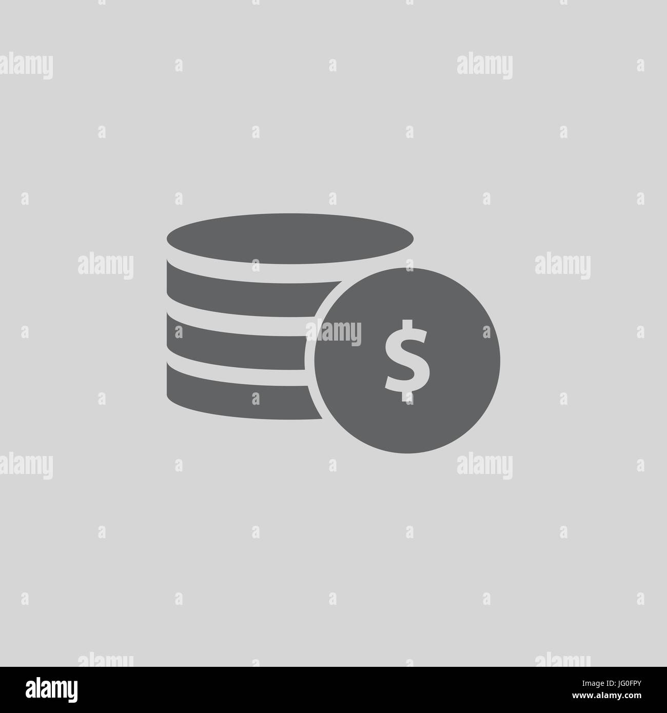 Outline Coins Icon isolated on grey background. Line money symbol for ...