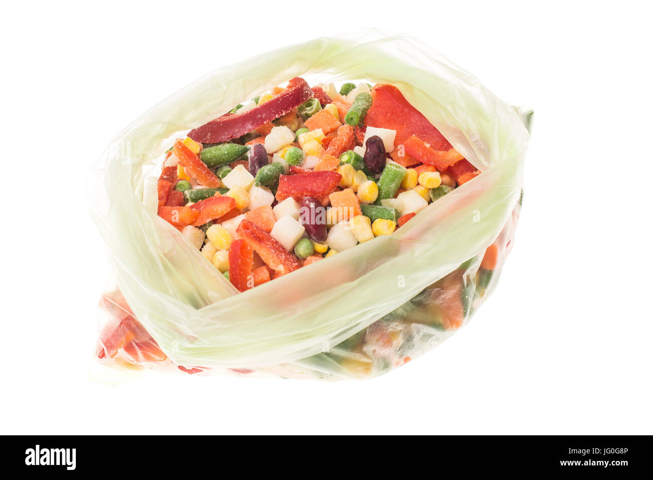 Mix of deep-frozen vegetables in cellophane package. Studio Photo Stock ...