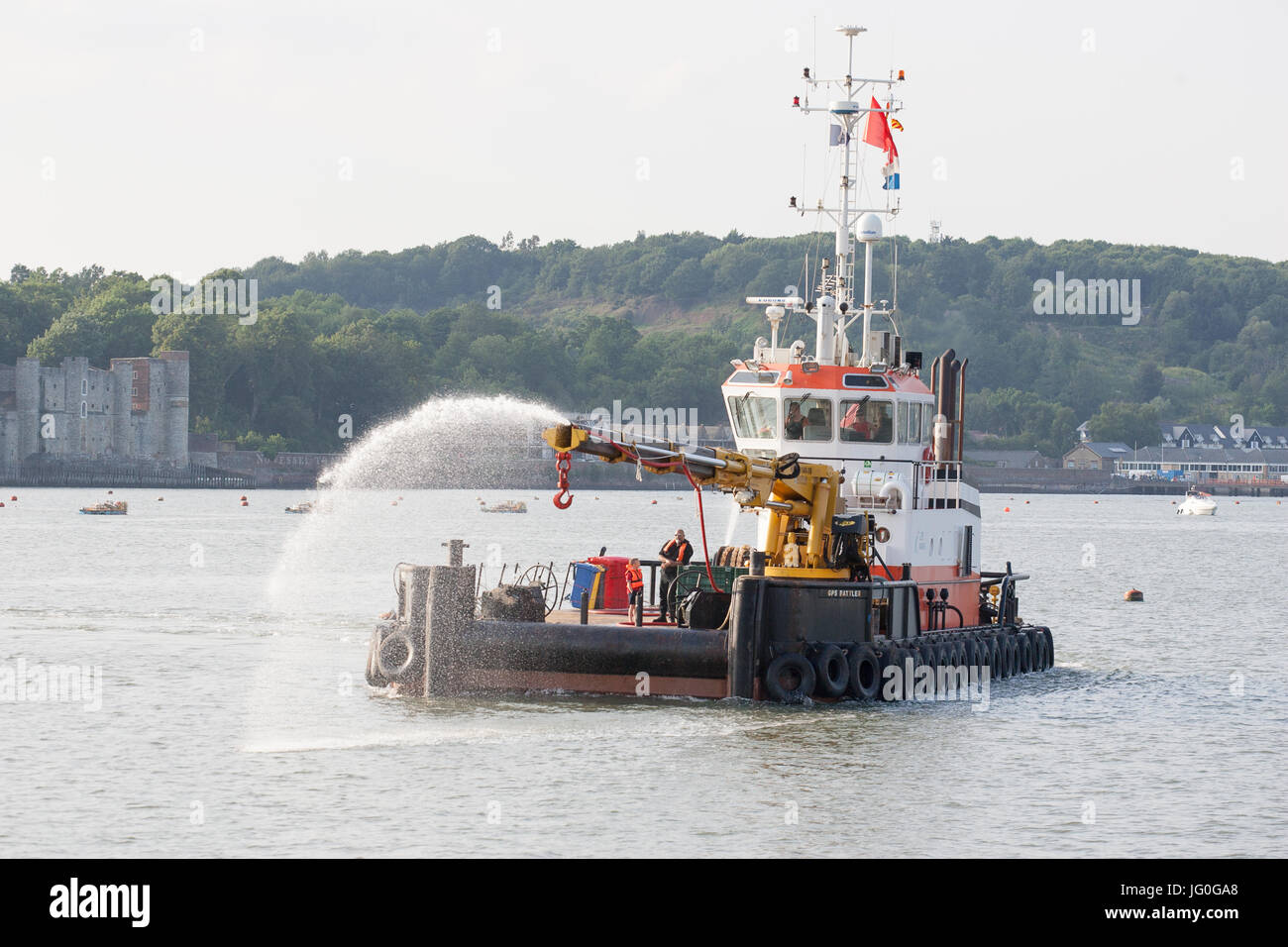 fire rescue ship on river Medway Stock Photo - Alamy