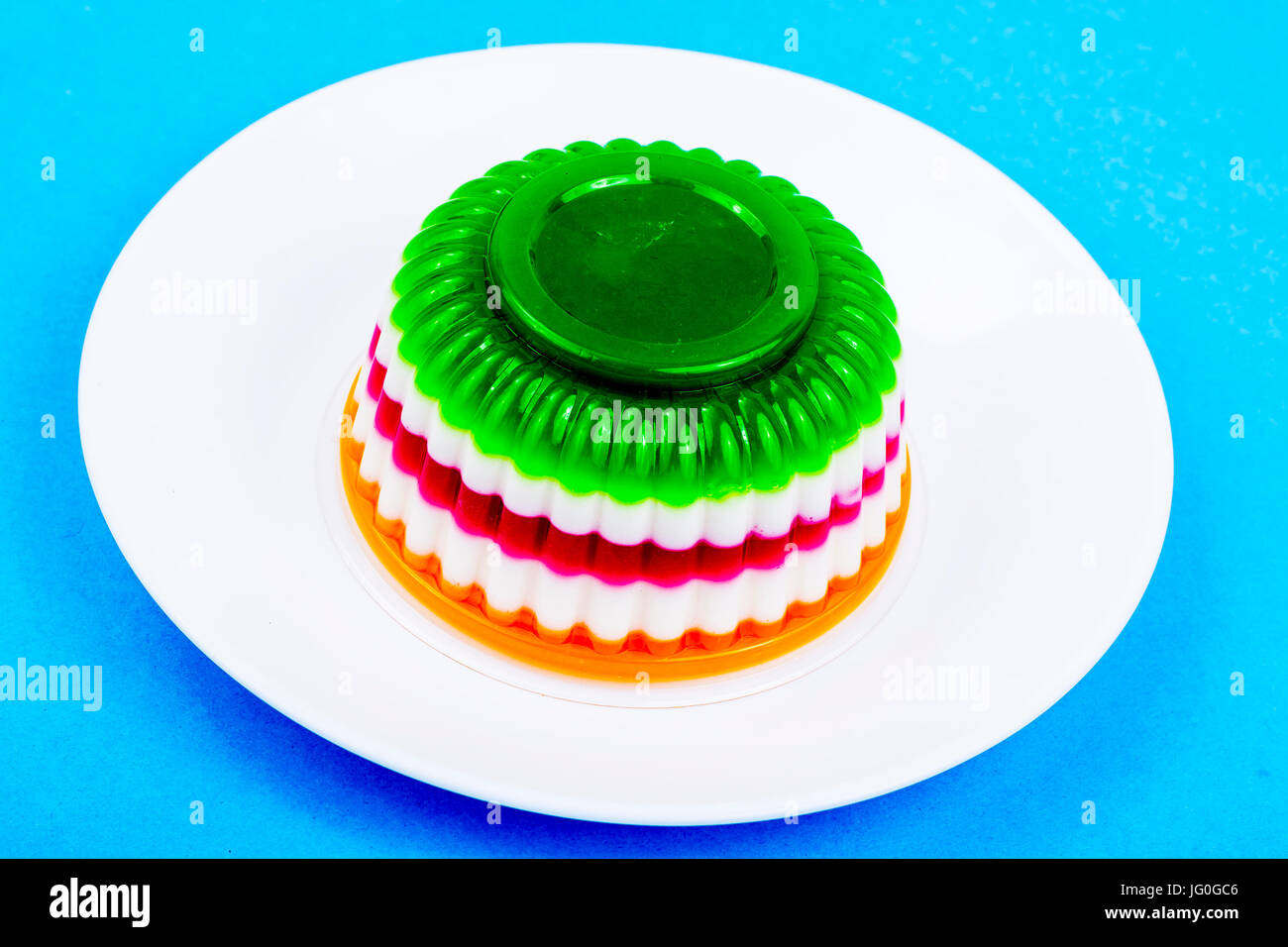 Milk fruit jelly on bright background. Studio Photo Stock Photo - Alamy