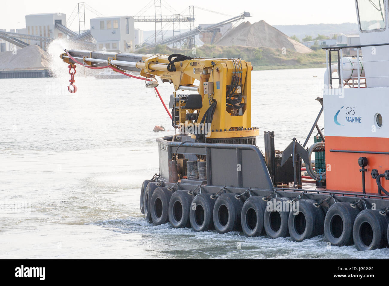 fire rescue ship on river Medway Stock Photo - Alamy