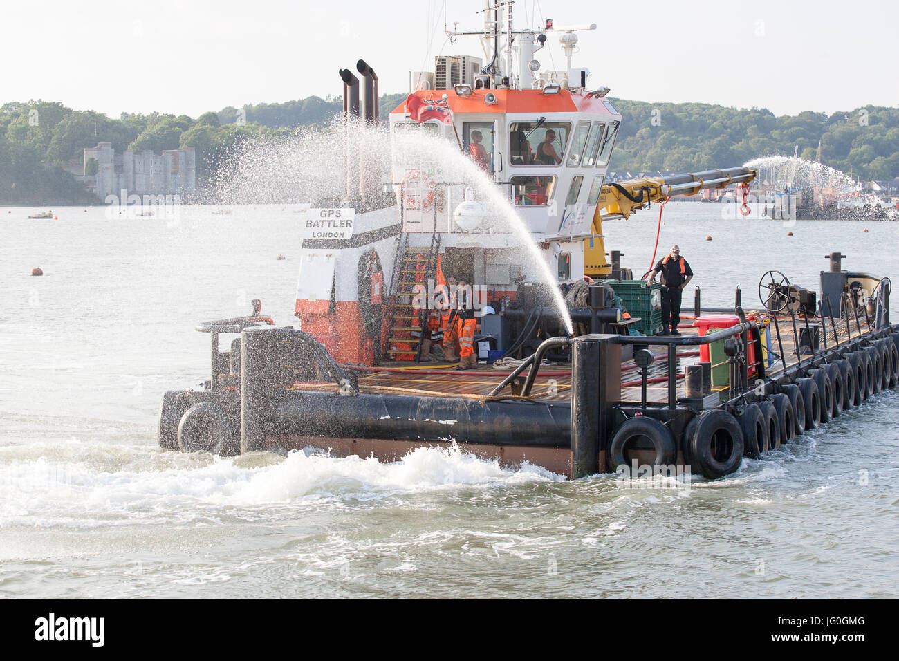 fire rescue ship on river Medway Stock Photo - Alamy