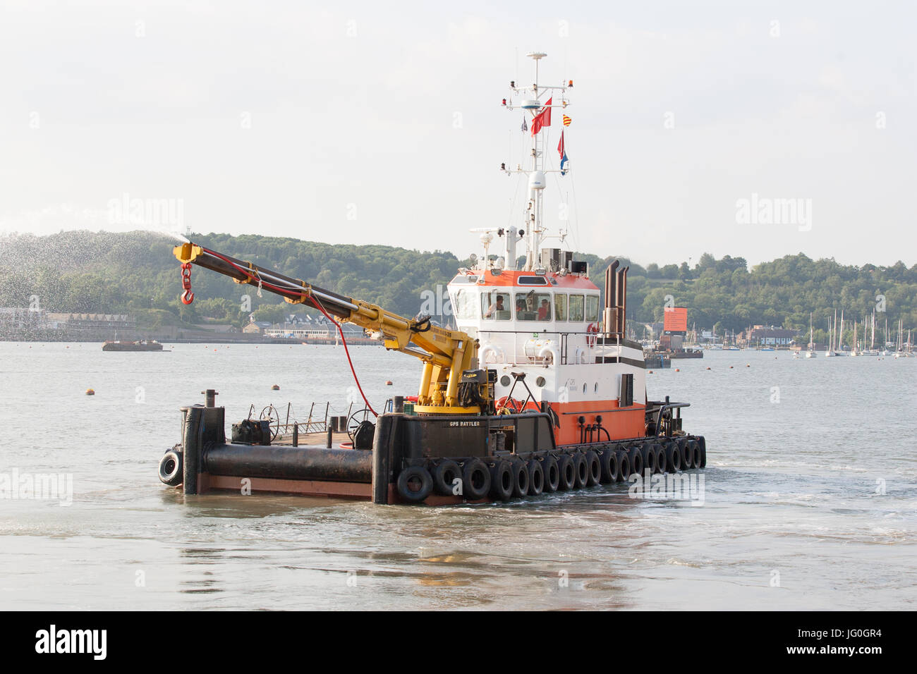 fire rescue ship on river Medway Stock Photo - Alamy