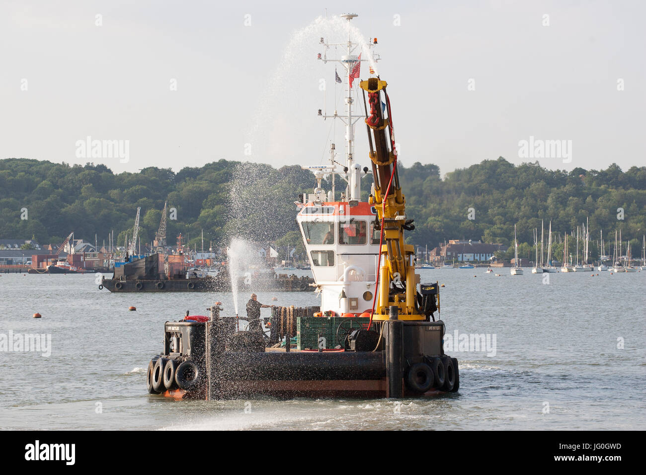 Fire fighting ship water spray hi-res stock photography and images - Alamy