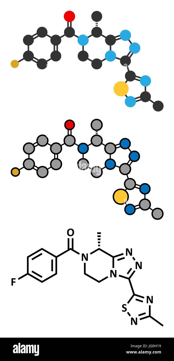 Fezolinetant drug molecule (NK3 receptor inhibitor). Conventional ...