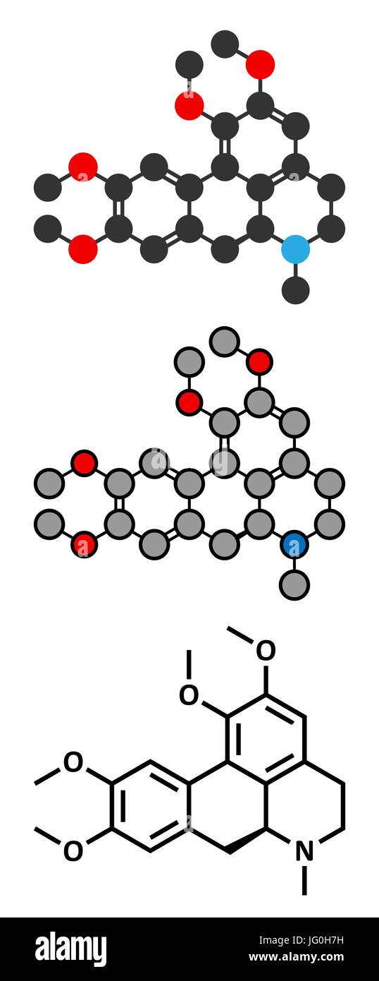 Glaucine alkaloid molecule. Found in yellow hornpoppy (Glaucium flavum ...