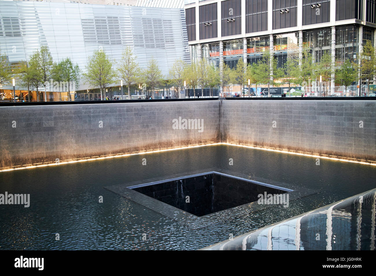 south memorial pool former 2 world trade center footprint New York City ...