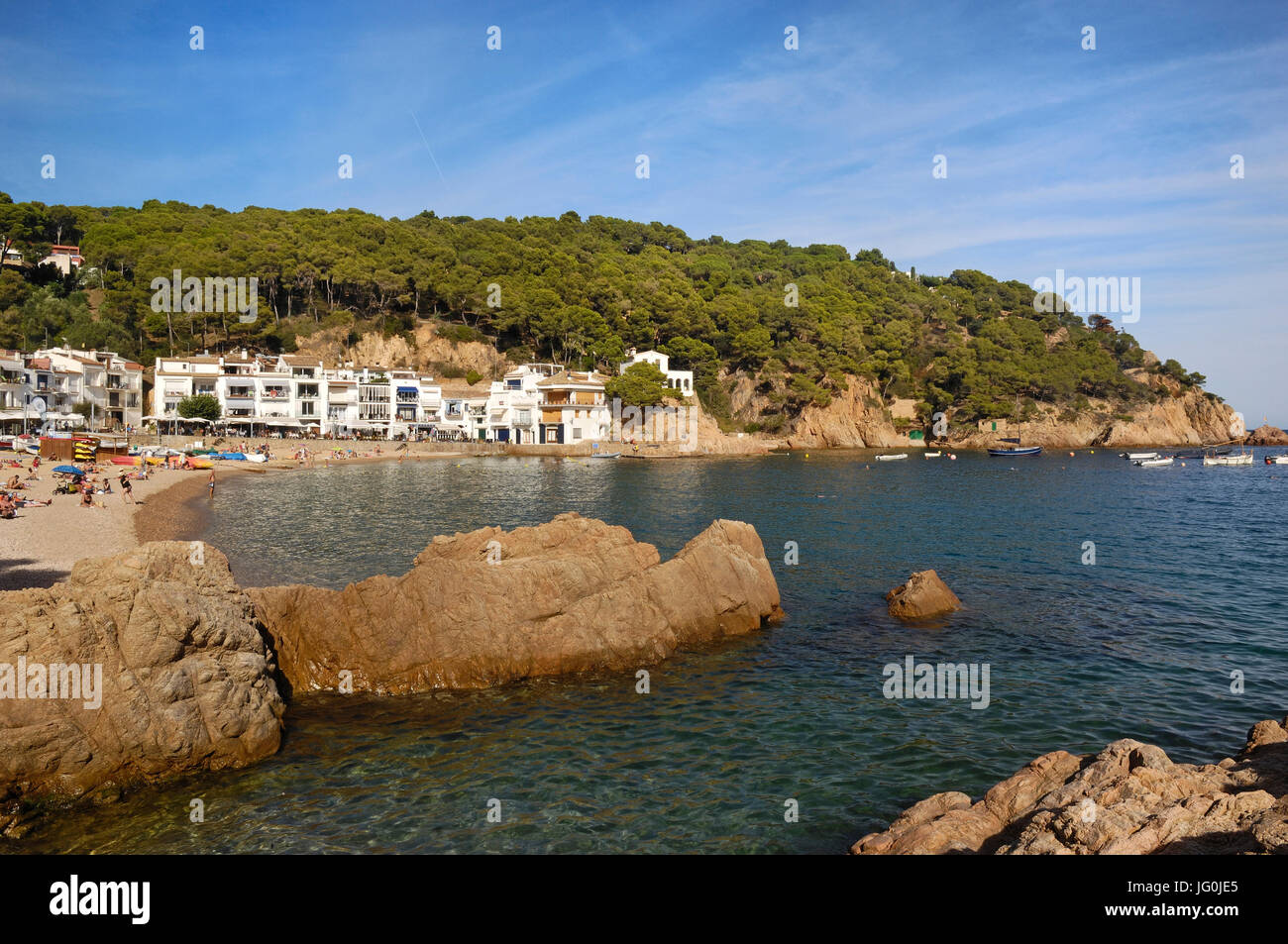 Tamariu beach, Palafrugell,Costa Brava, Girona, Catalonia,Spain Stock ...