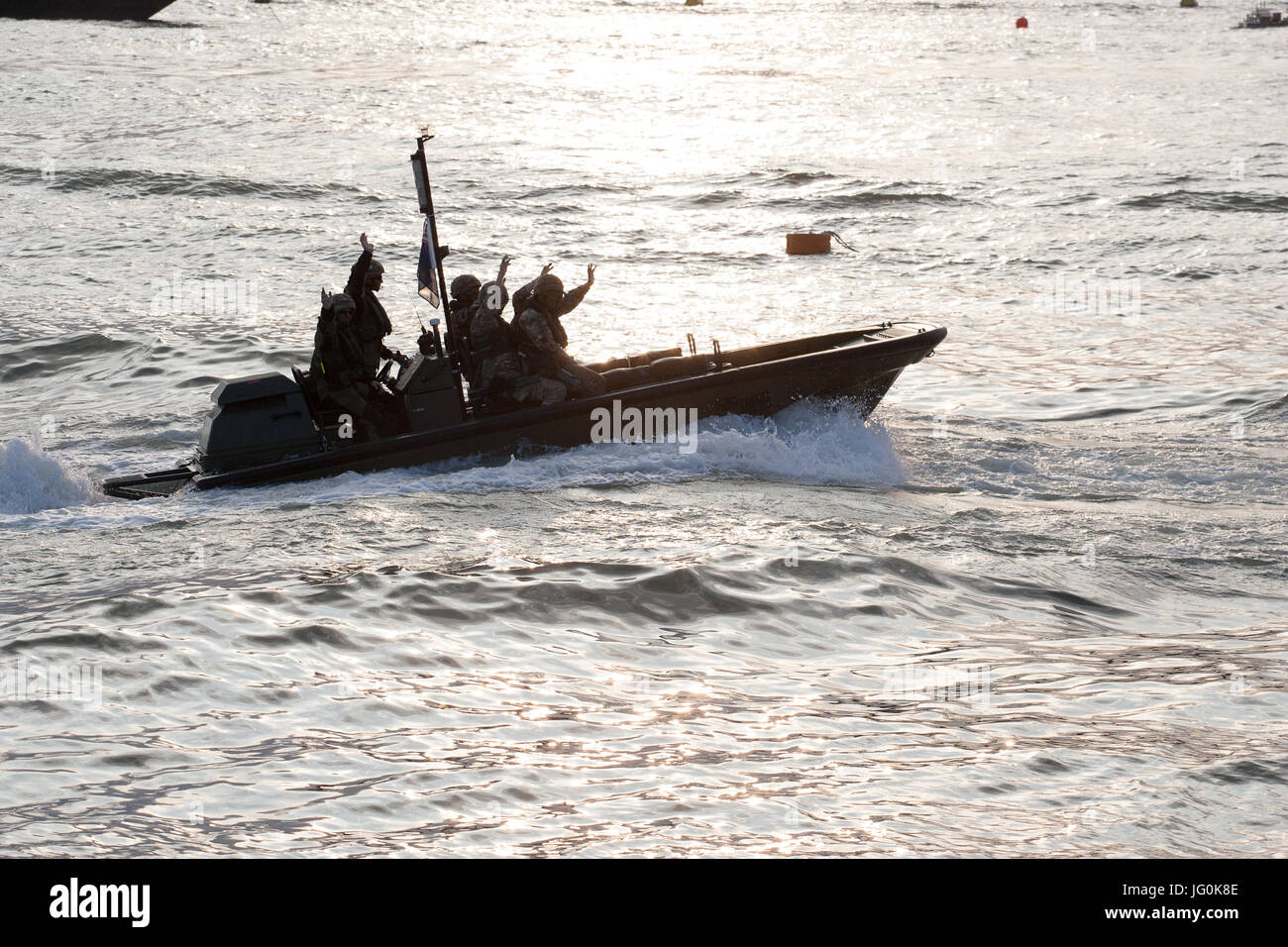 Royal Engineers boat on river Medway Stock Photo - Alamy
