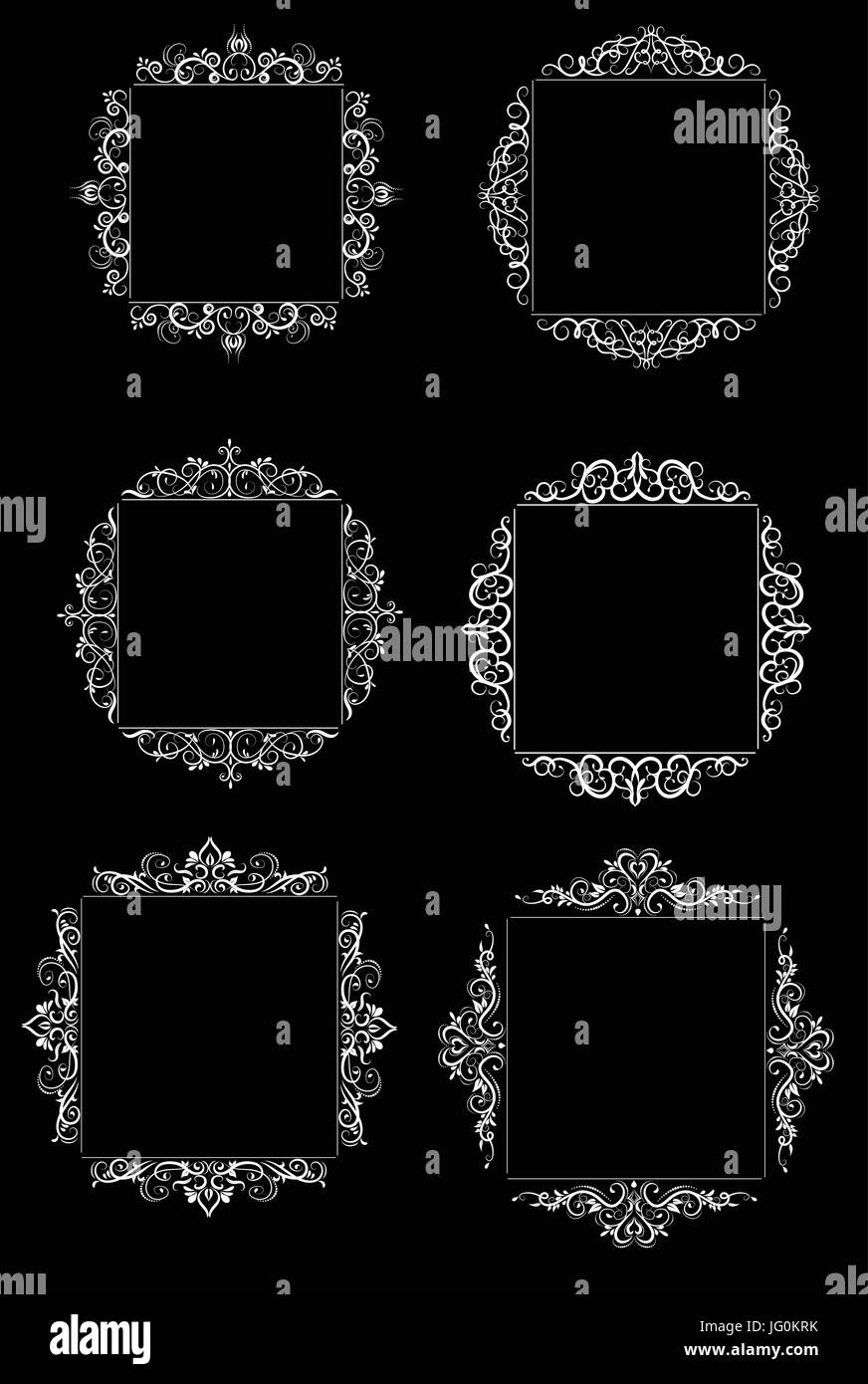 Vintage vector swirl frame set Stock Vector Image & Art - Alamy