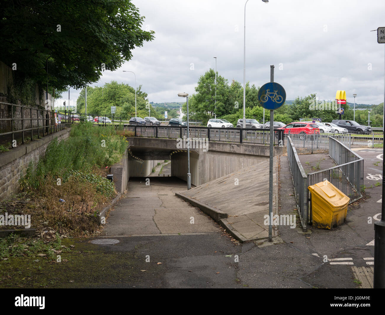 Cycle path in Bury, Lancashire Stock Photo - Alamy