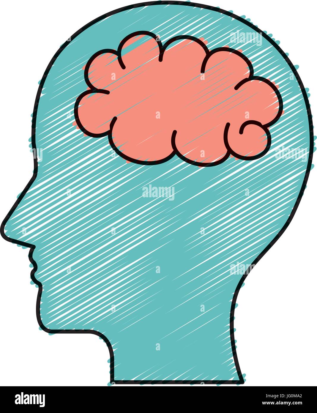 human profile with brain icon Stock Vector Image & Art - Alamy