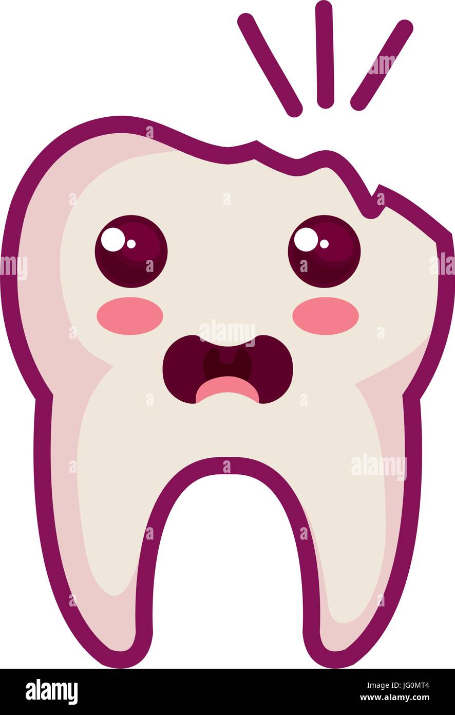 broken tooth character isolated icon Stock Vector Image & Art - Alamy