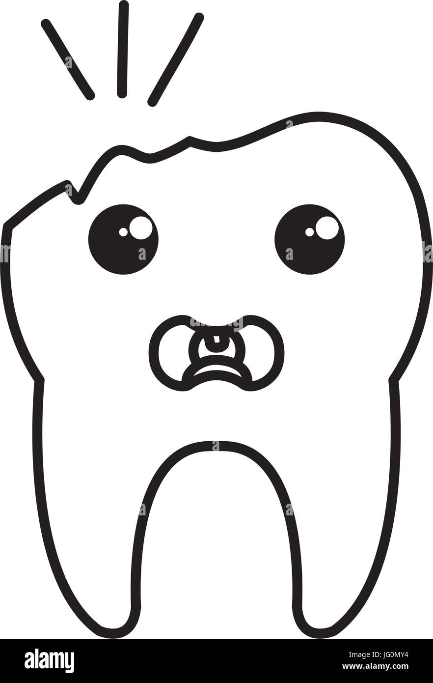 broken tooth character isolated icon Stock Vector Image & Art - Alamy