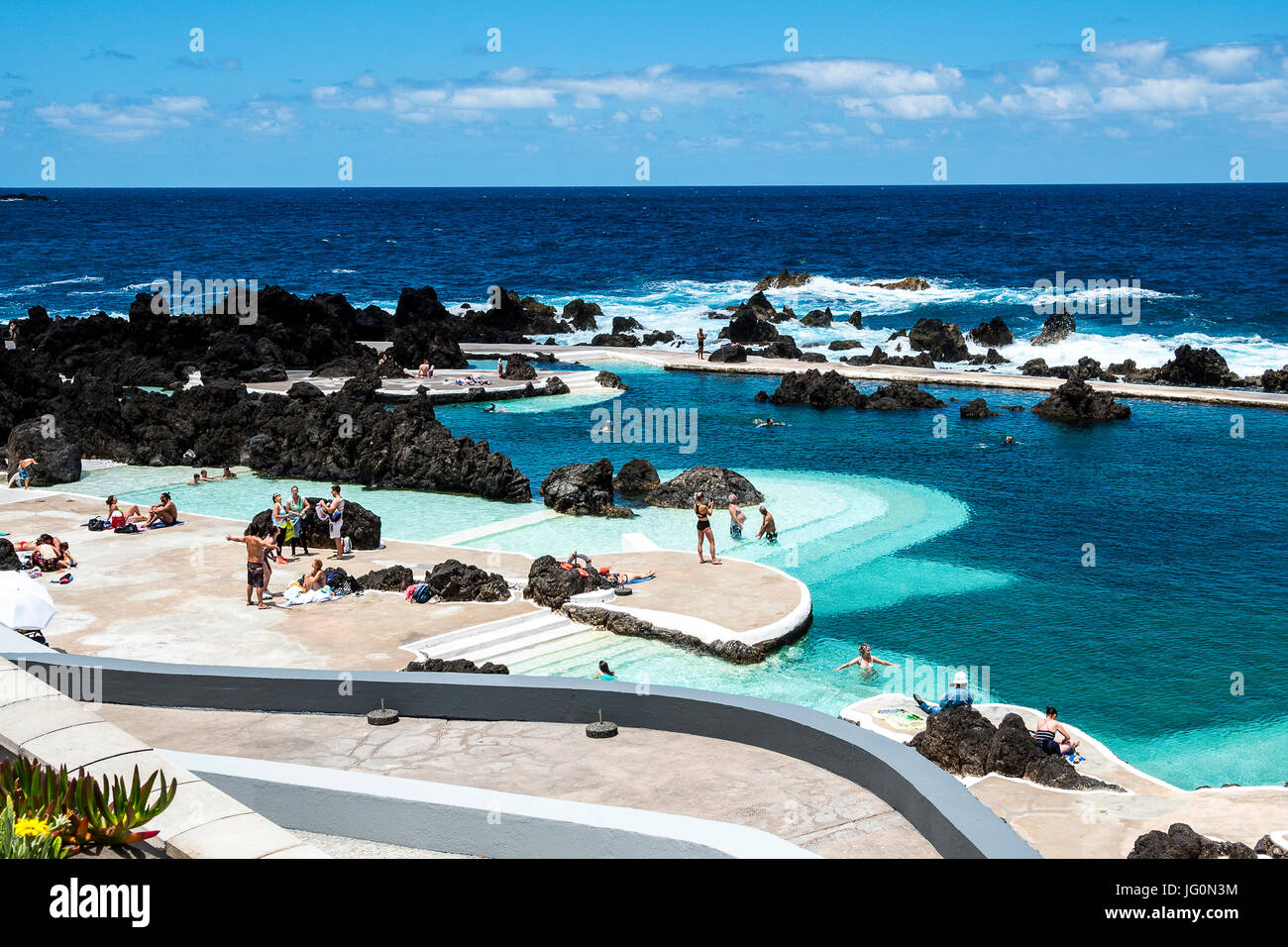 Porto Moniz on the North West Coast where the Mountains in the north of ...