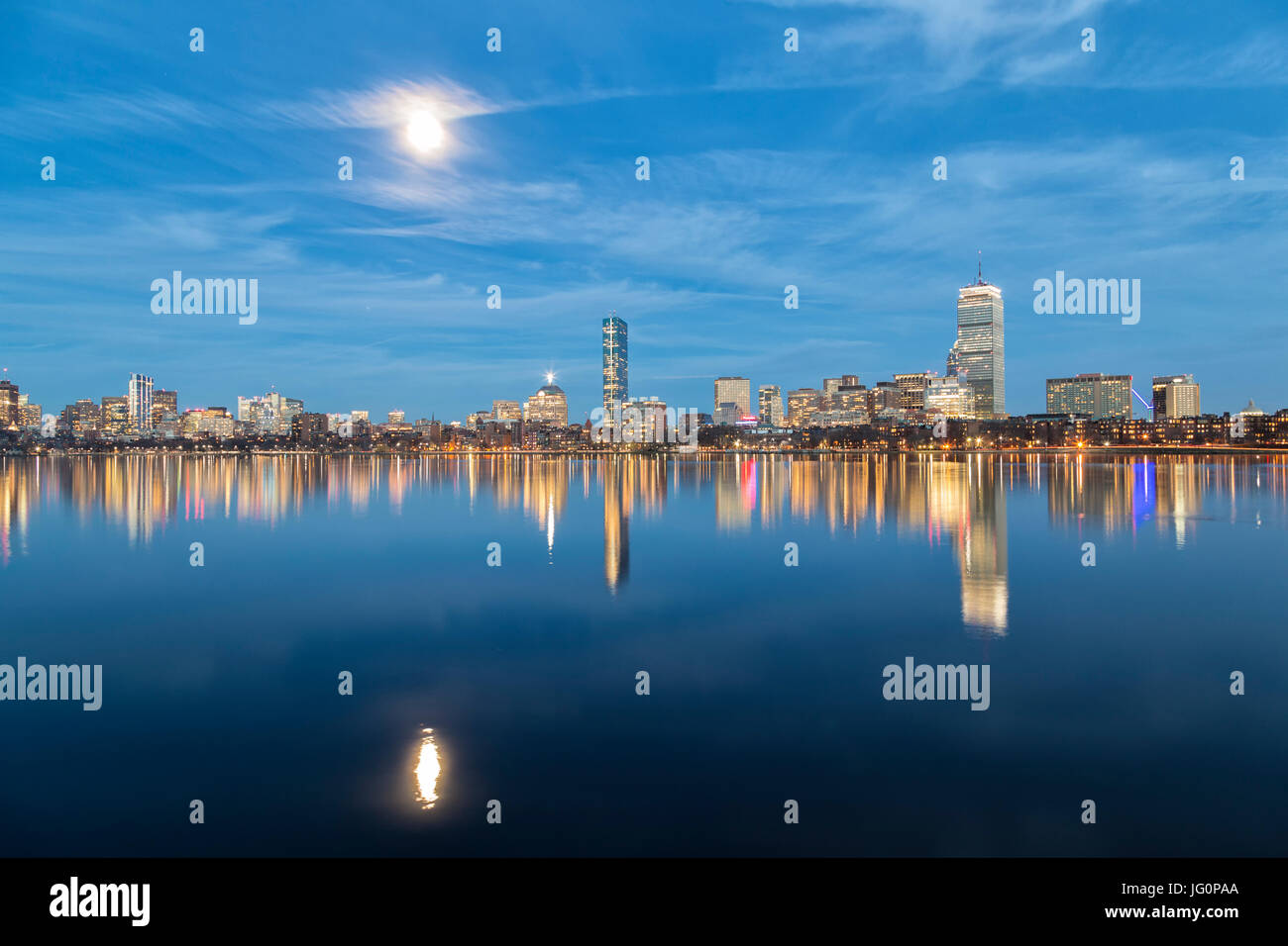 Boston waterfront at night hi-res stock photography and images - Alamy