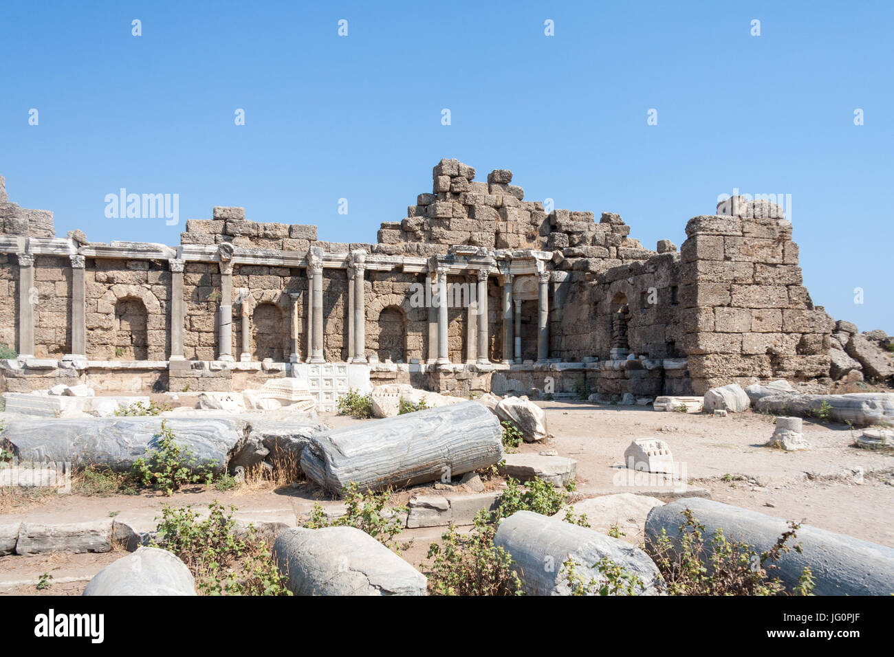 Roman/Greek ruins Side, Turkey Stock Photo - Alamy