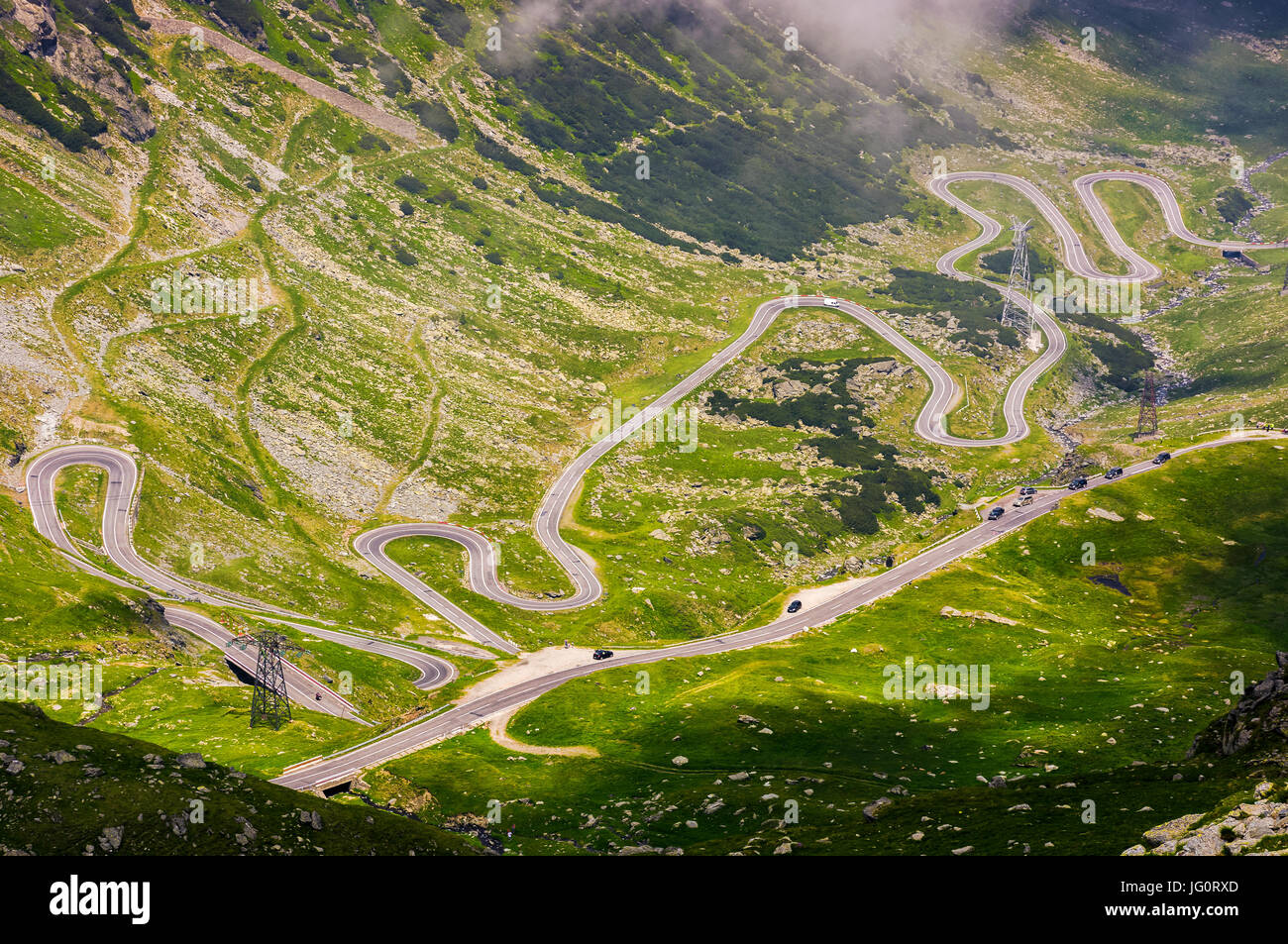 transfagarasan route view from above. gorgeous tourist attraction in ...