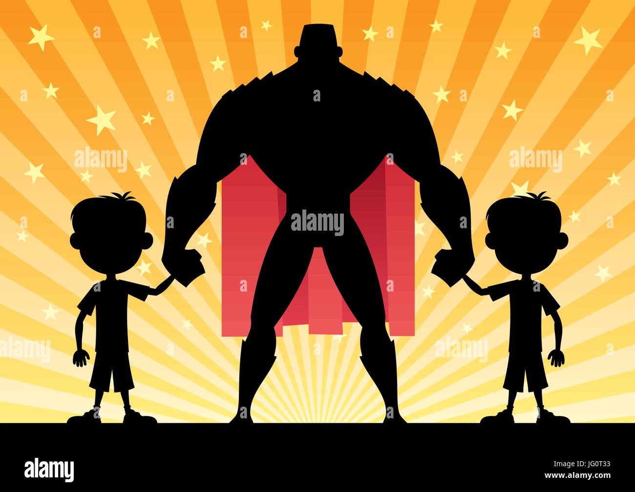 Super dad with his 2 twin boys Stock Vector Image & Art - Alamy