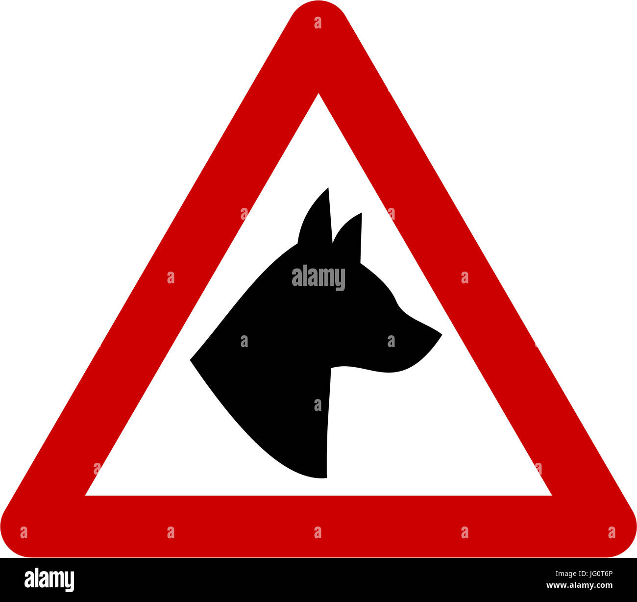 Warning sign with dog symbol Stock Photo - Alamy