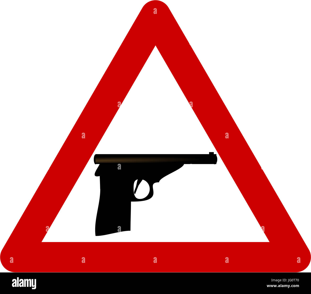 Warning sign with gun symbol Stock Photo - Alamy