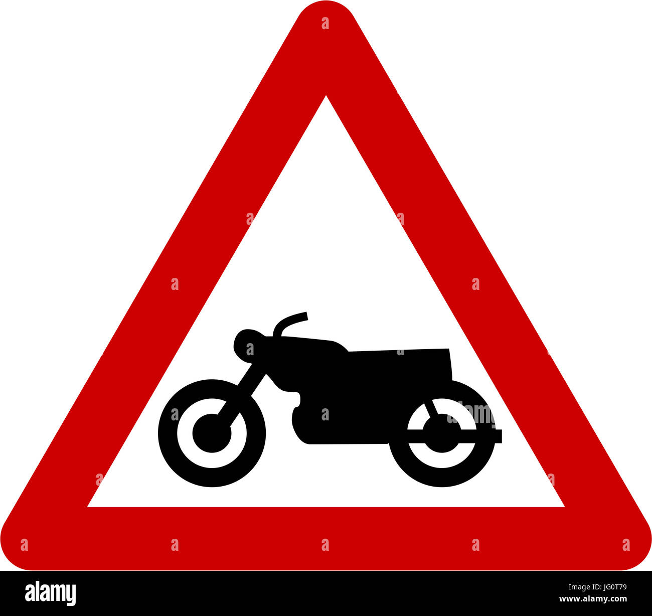 Warning sign with motocycle symbol Stock Photo - Alamy