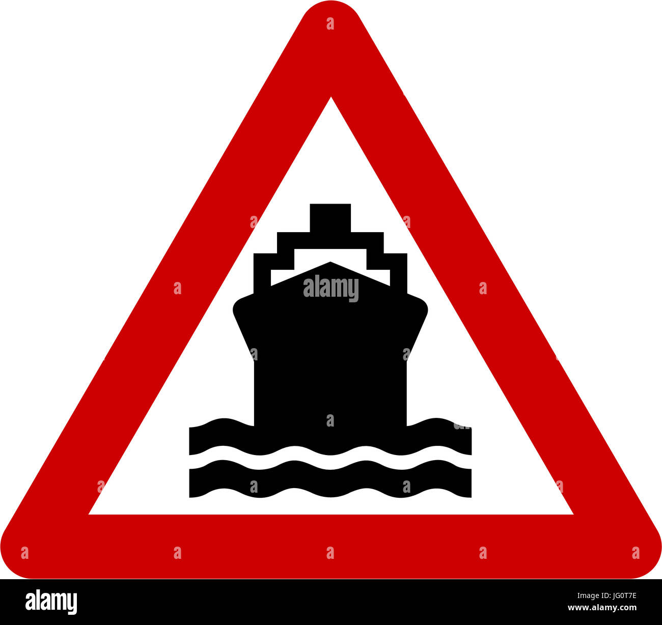 Warning sign with ship symbol Stock Photo - Alamy