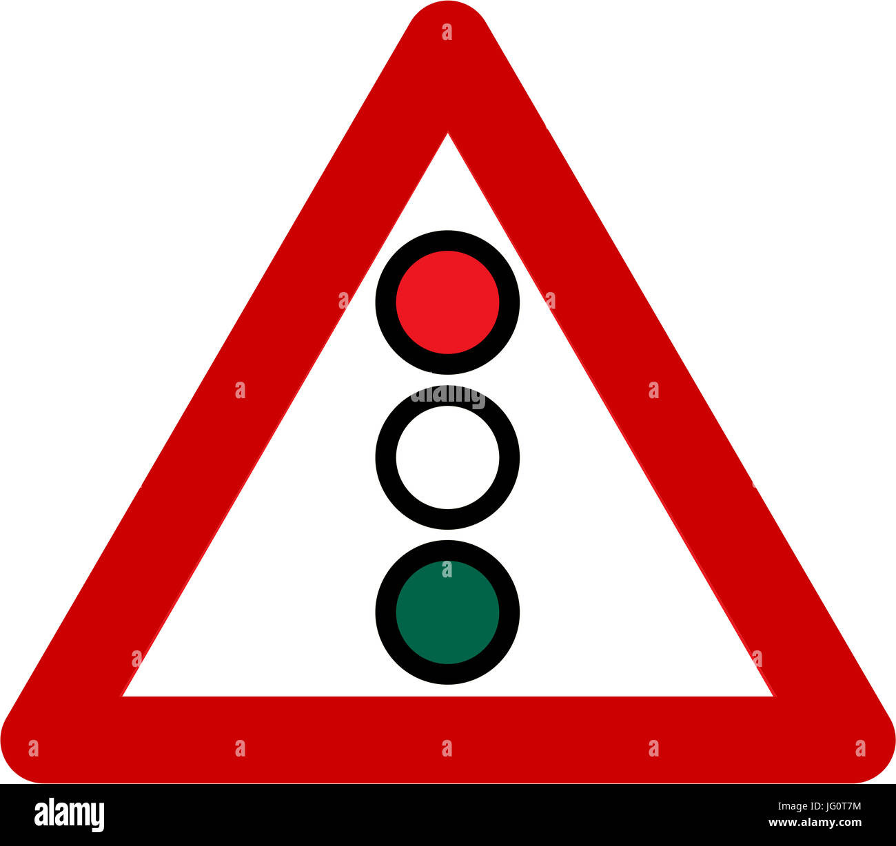 Warning sign with traffic light symbol Stock Photo - Alamy