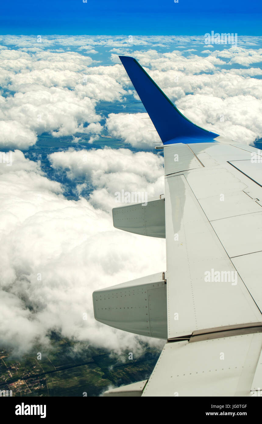 Beautiful sky with clouds and land view from plane Stock Photo - Alamy