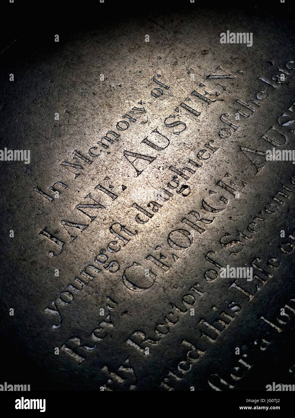 Jane Austen's Grave at Winchester Cathedral Stock Photo - Alamy