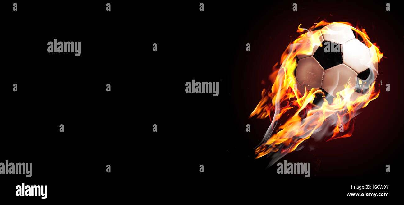 Soccer ball on fire Stock Photo - Alamy