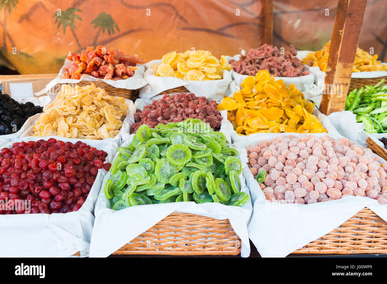 Store with several dried fruits in the market Stock Photo - Alamy