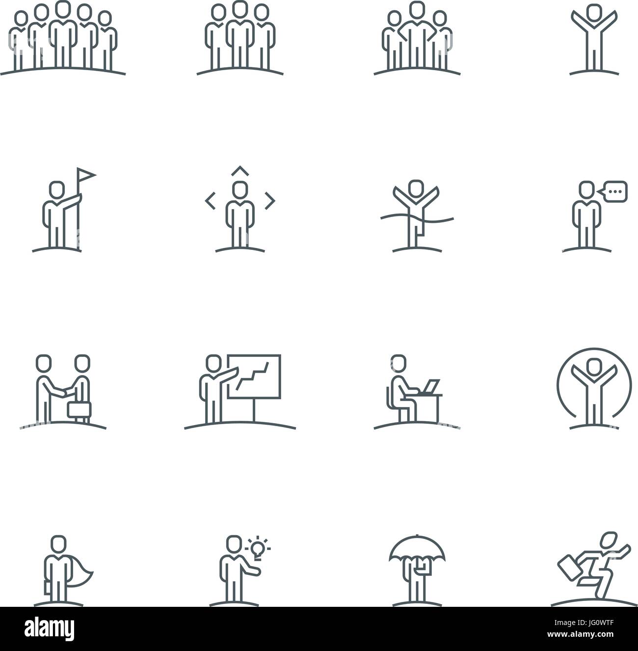 Business people team, presentation, success and leadership related line ...