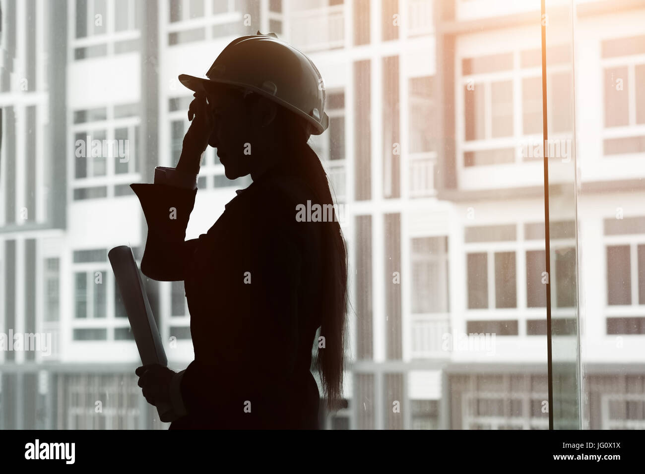 Woman engineer silhouette hi-res stock photography and images - Alamy