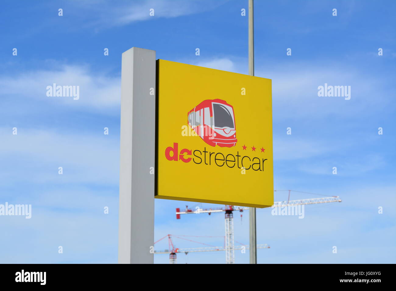 The sign for the newly introduced D.C. Streetcar in Washington D.C ...