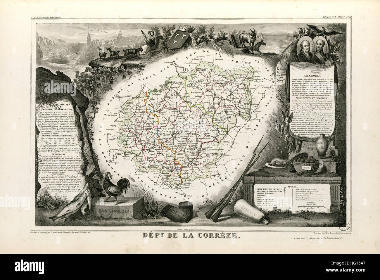 Map of correze hi-res stock photography and images - Alamy