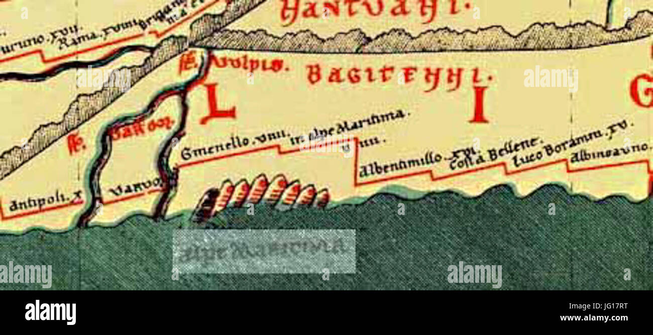 This image shows the details of the *Tabula Rogeriana*, a historical ...
